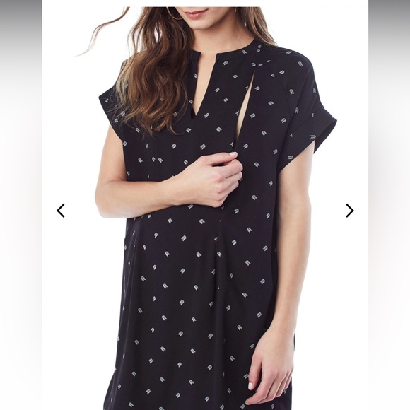 Loyal Hana | Dresses | Loyal Hana Cybelle Navy Dot Nursing Maternity ...